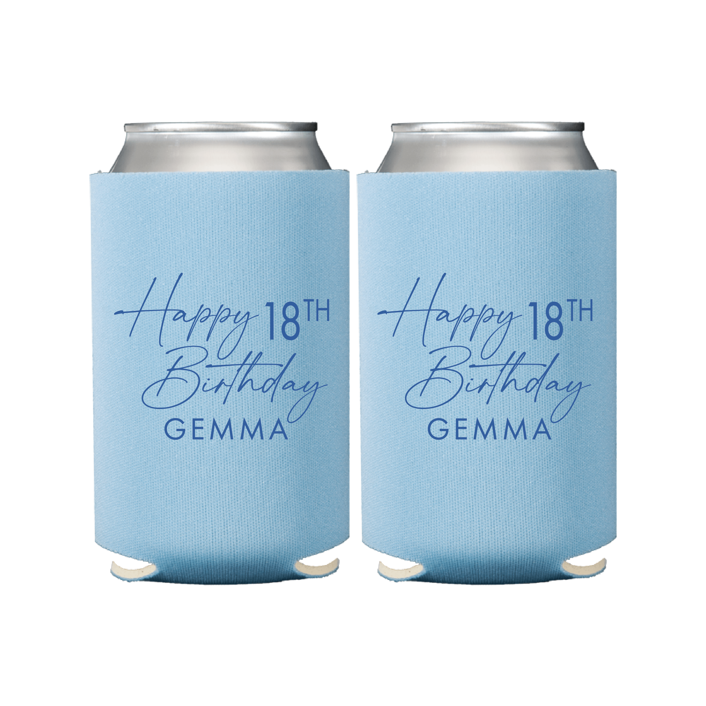 Elegant Milestone Birthday Can Coolers | Rubi & Lib Design Studio