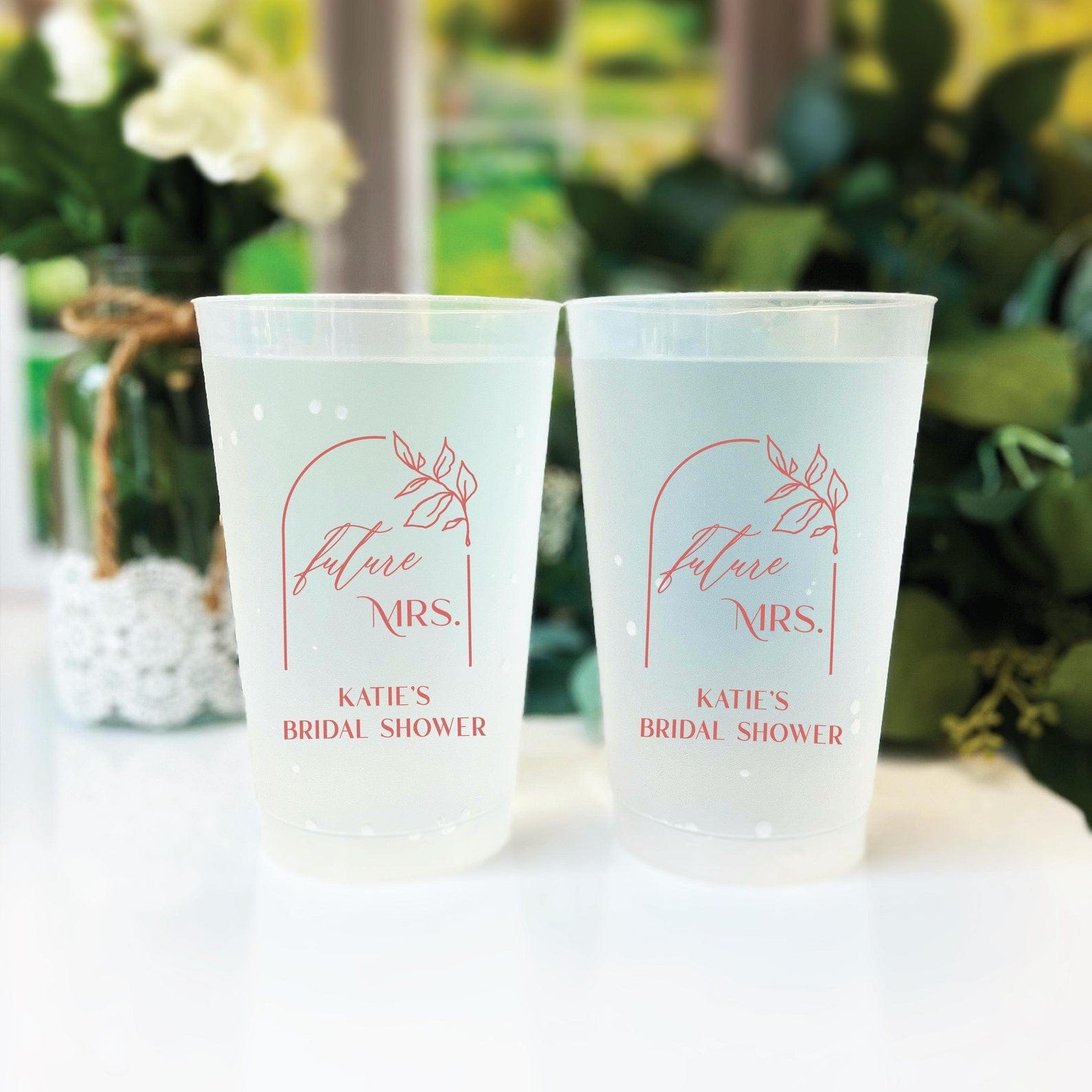 Bridal Shower Frosted Plastic Cups - Personalized – Rubi and Lib Design ...