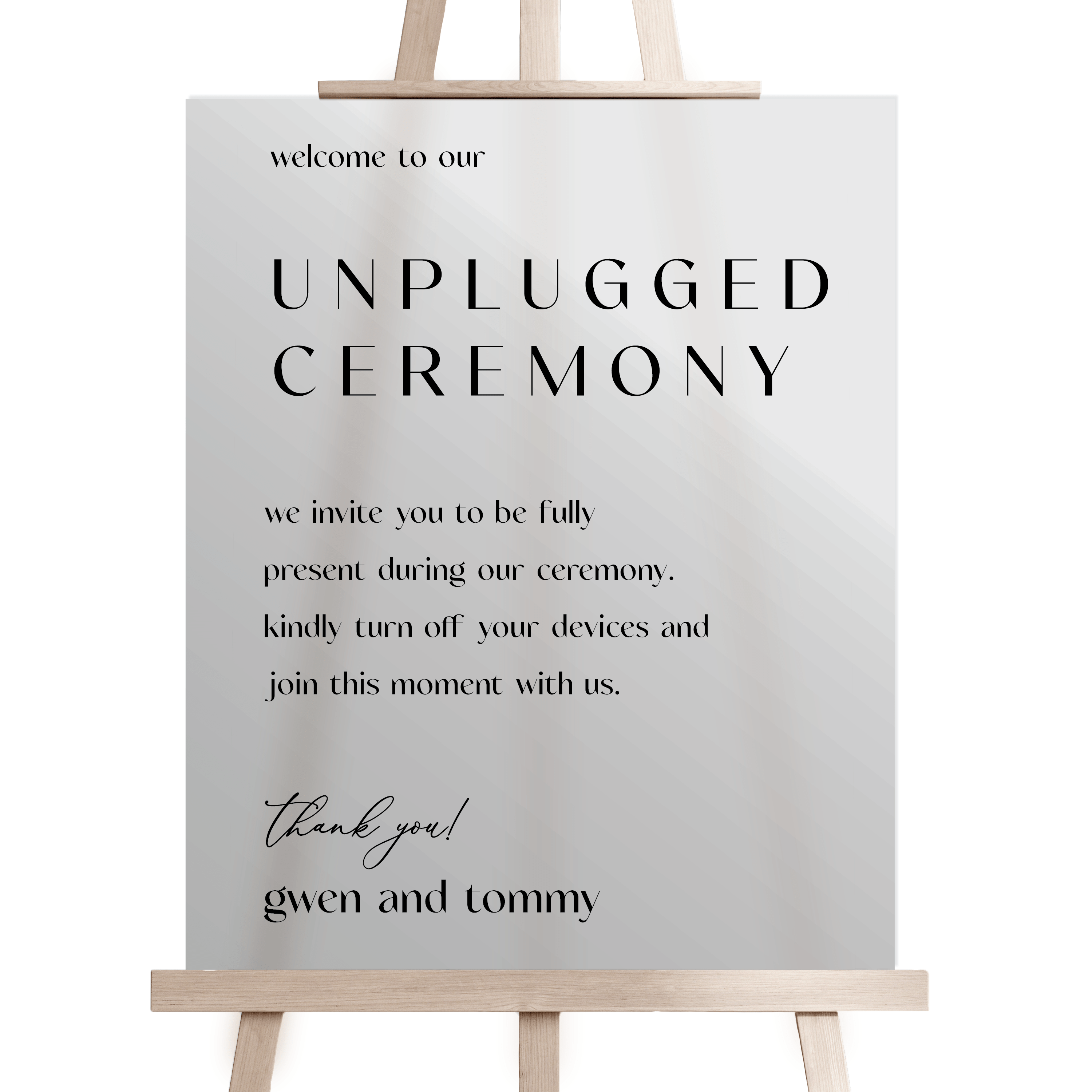 Minimalist Unplugged Wedding Ceremony Sign | Phone-Free Event