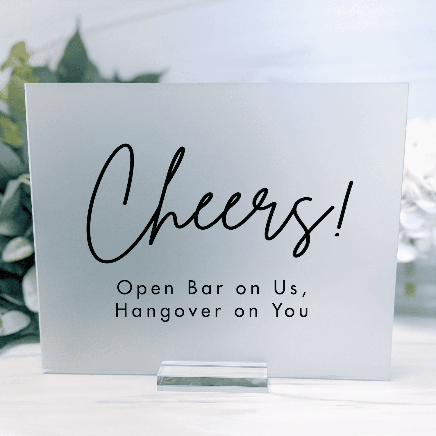 Cheers! Acrylic Wedding Bar Sign | Rubi and Lib Design Studio