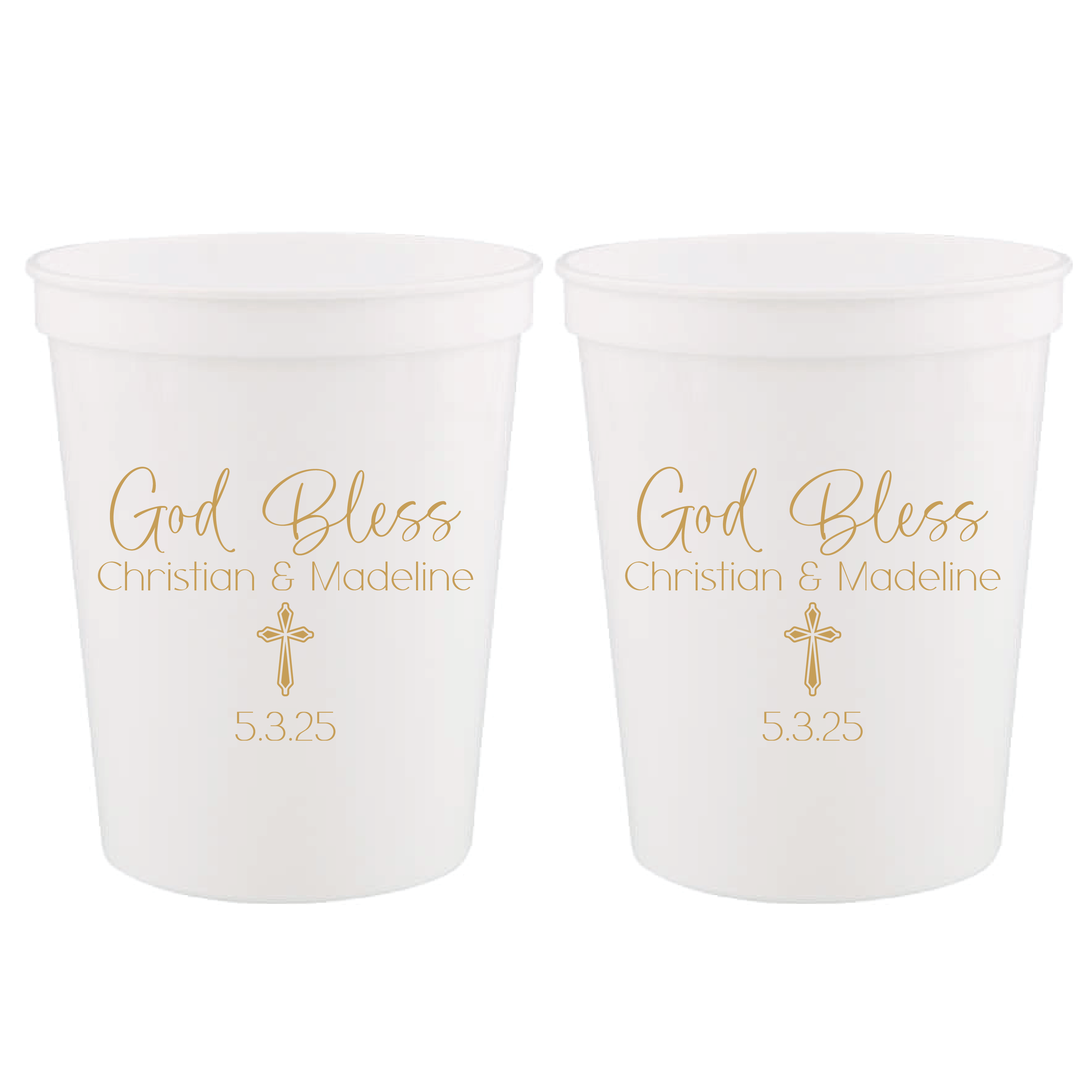 Personalized Christening/Baptism Stadium Cups