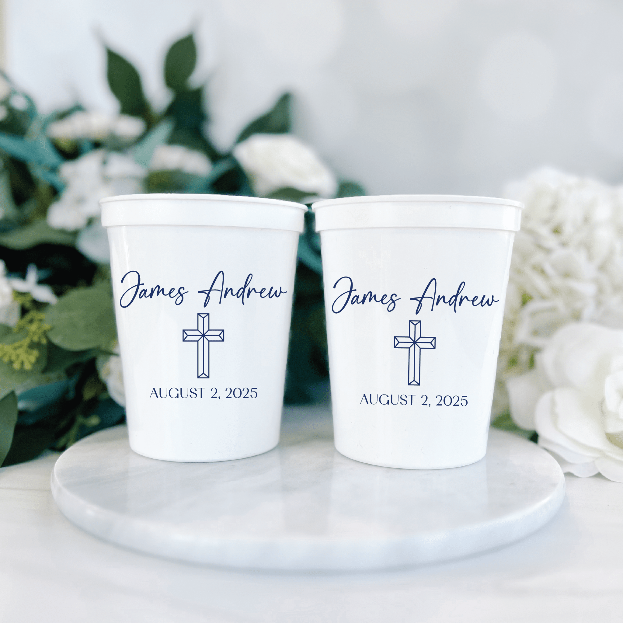 Modern Cross Personalized Religious Stadium Cups
