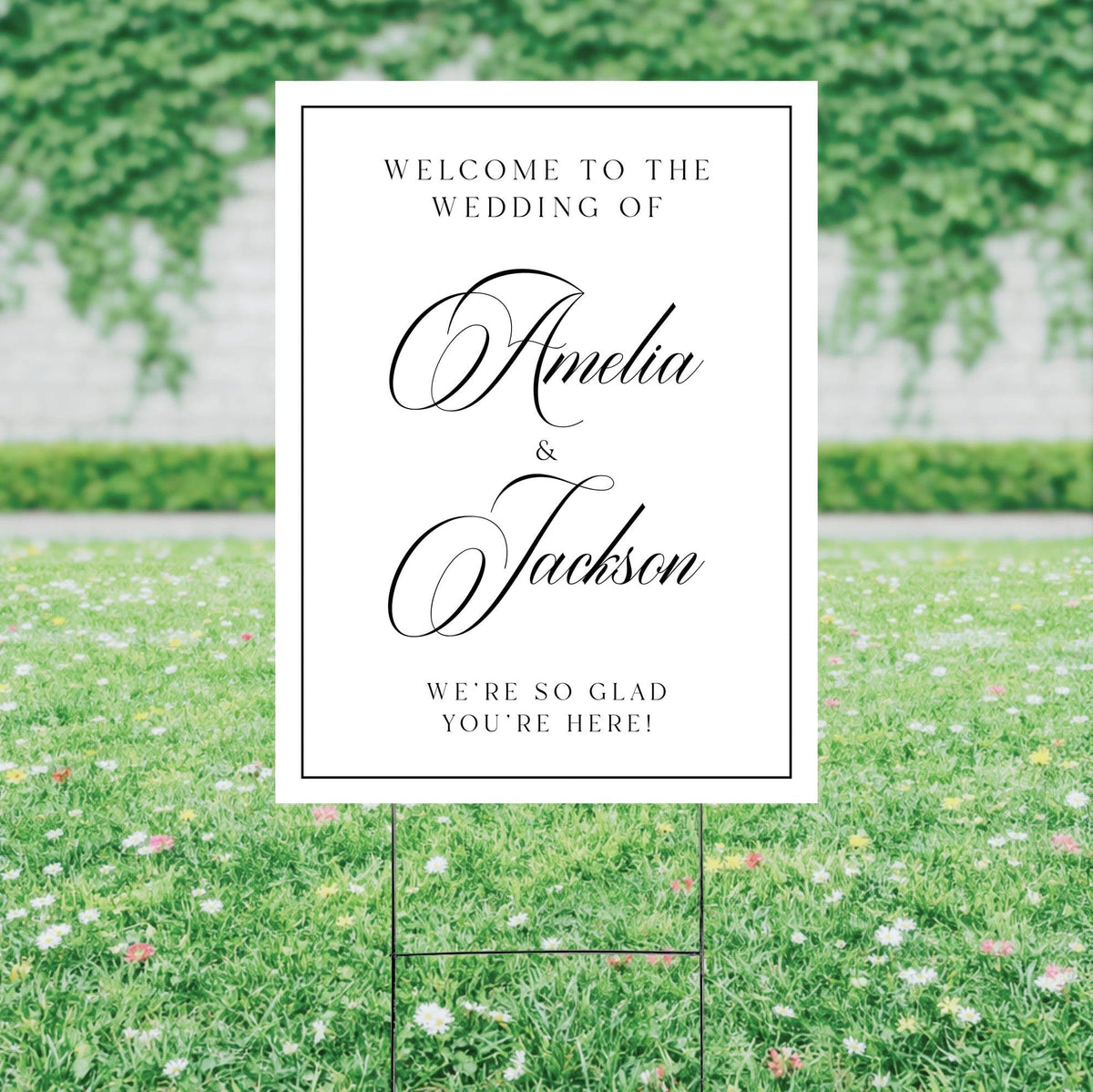 Personalized Vertical Wedding Welcome Yard Sign