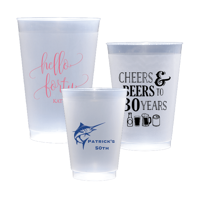 Birthday Party Frosted Plastic Cups - Personalized Frosted Cups – Rubi ...